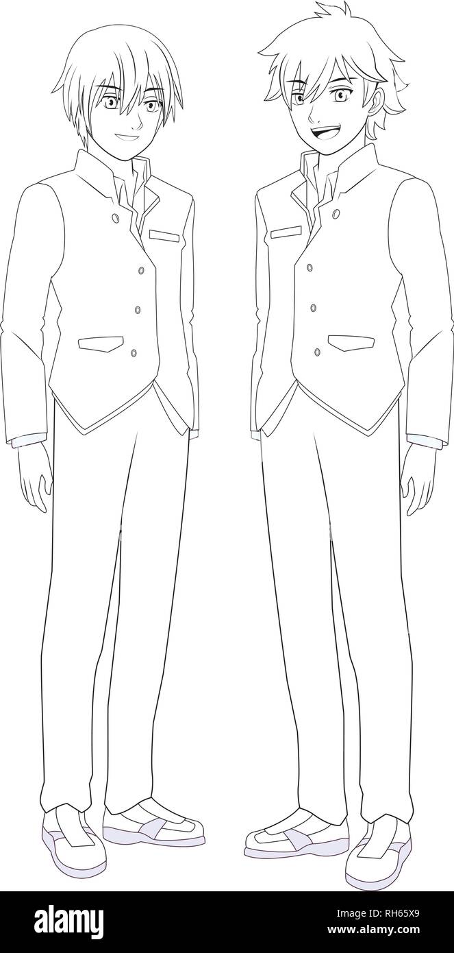 Anime Boy Standing Drawing