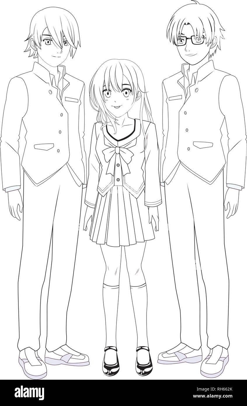 anime manga group Stock Vector Image & Art - Alamy