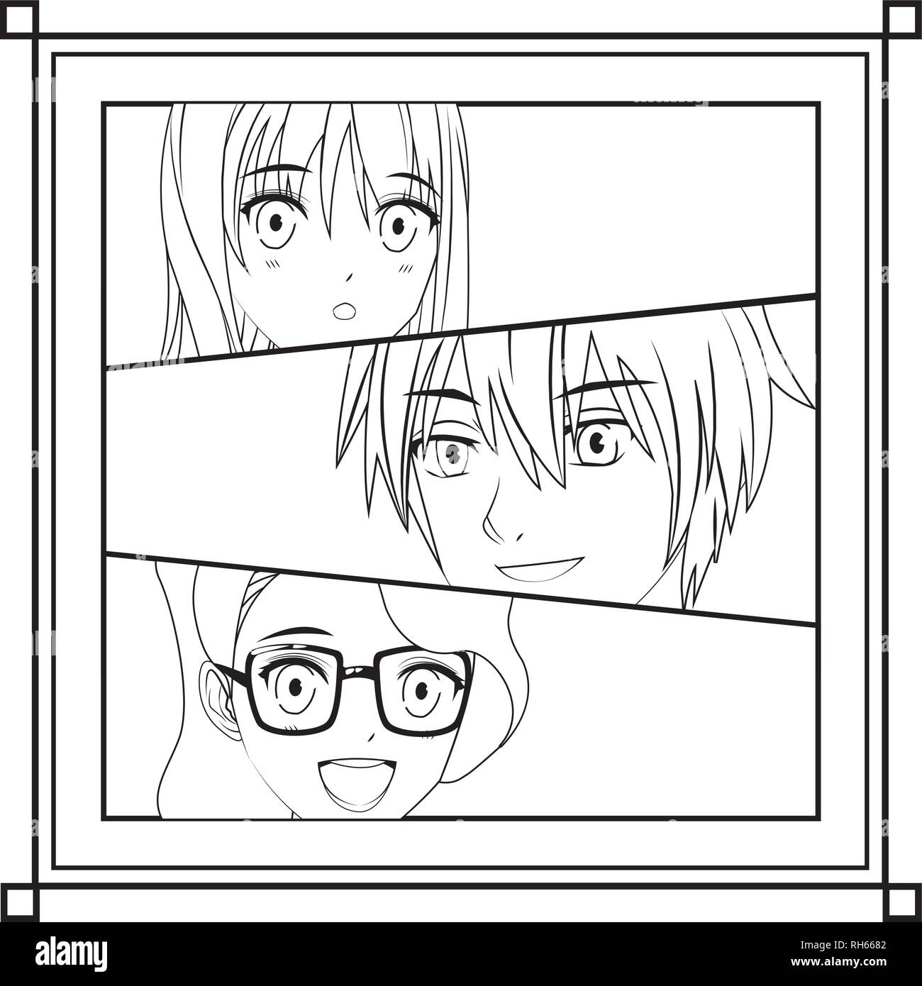 young manga face Stock Vector Image & Art - Alamy