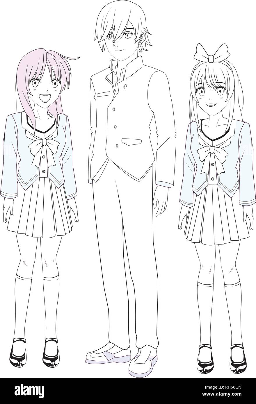 anime manga group Stock Vector Image & Art - Alamy