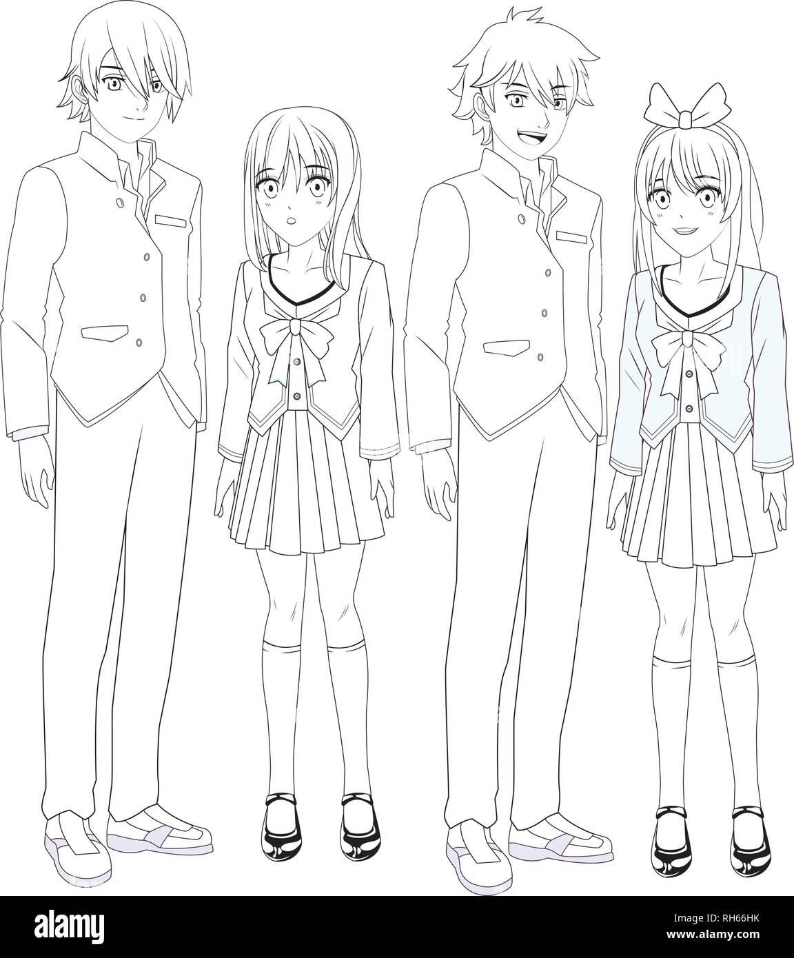 anime manga group Stock Vector Image & Art - Alamy