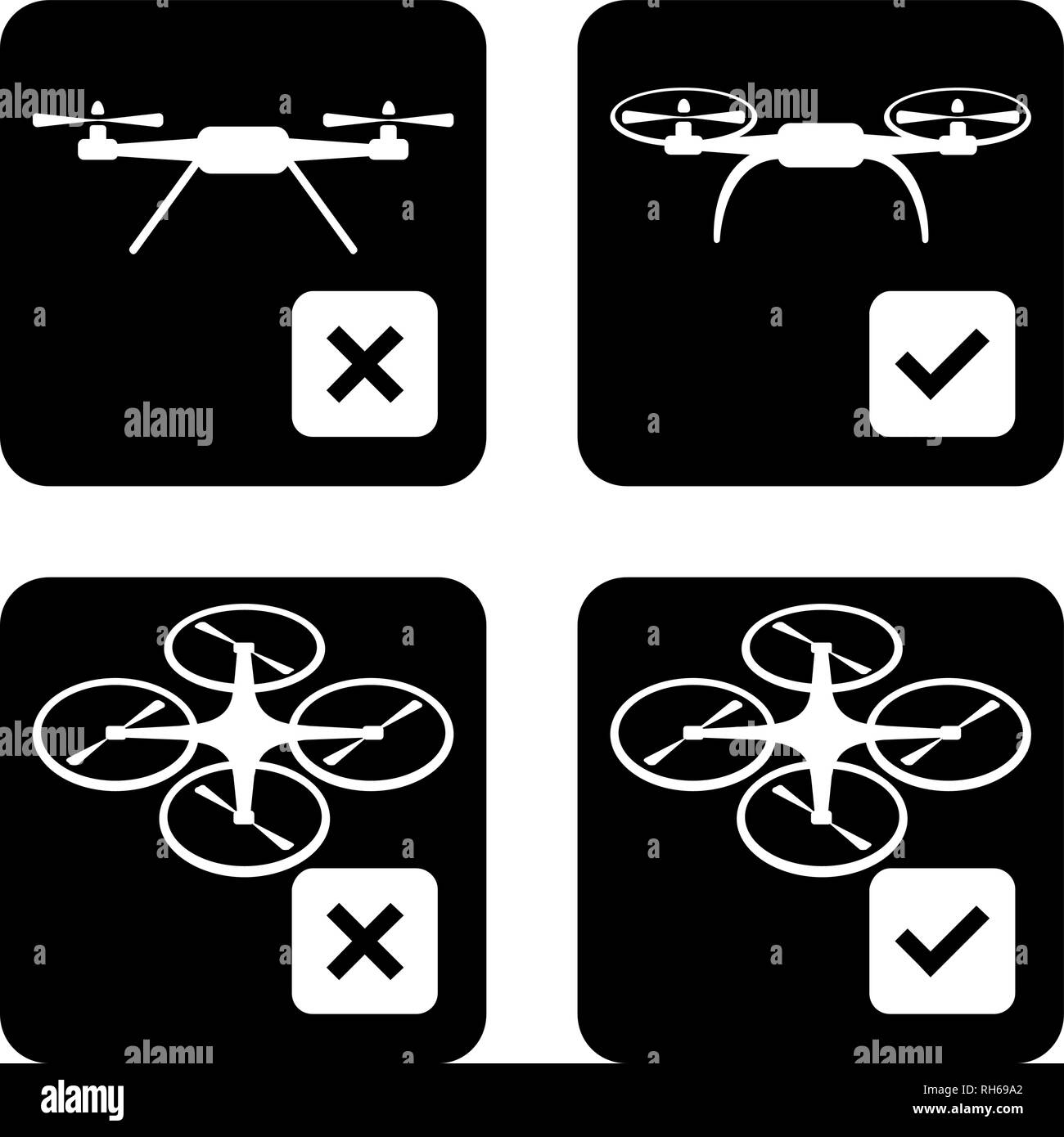 Vector set of drones icons. Modern, simple flat vector illustration for ...