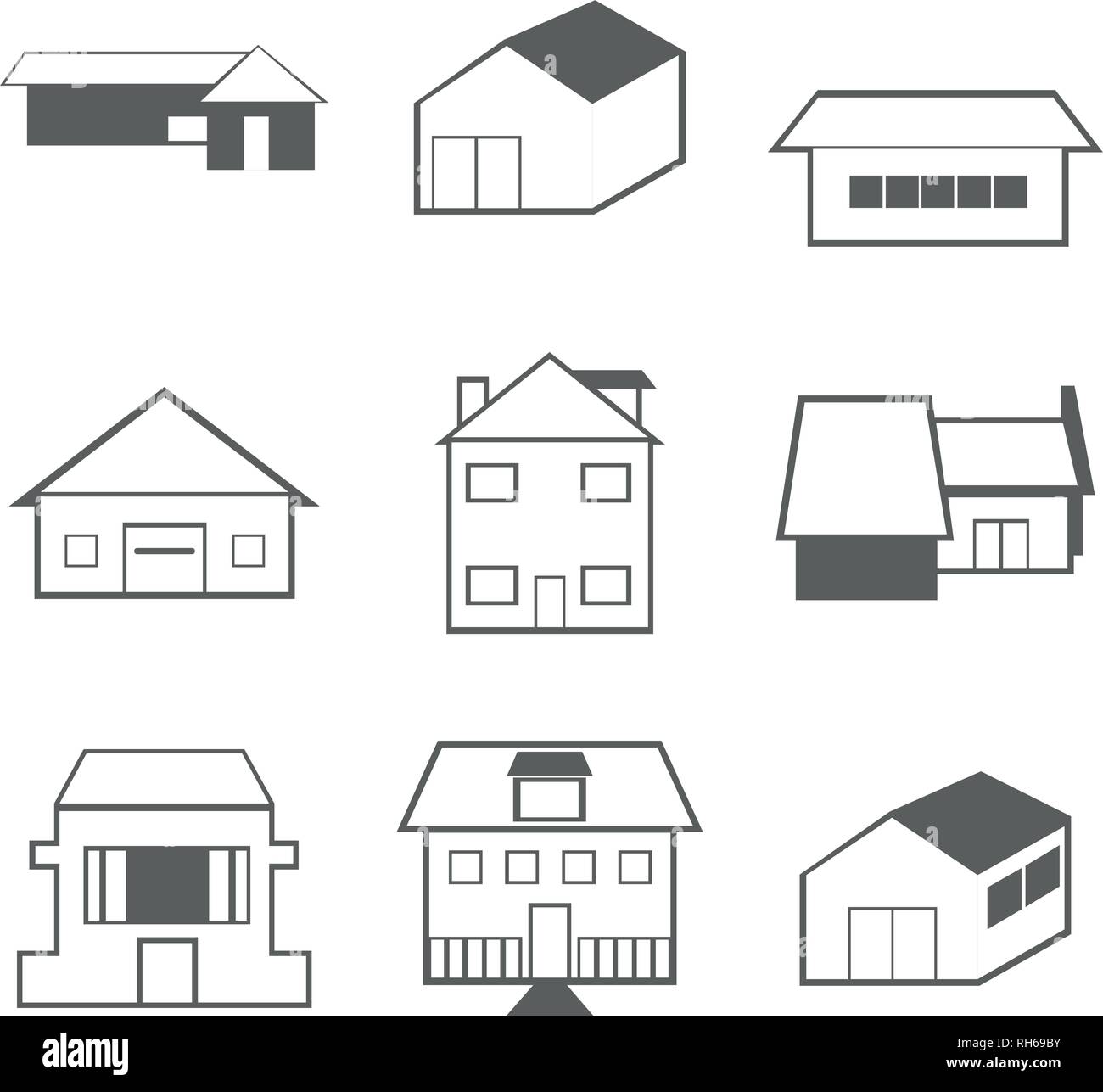 Building Icons Set isolated on white Stock Vector Image & Art - Alamy