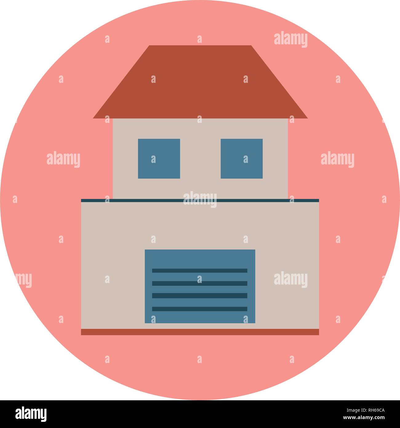 Building Round Icons. Vector illustration style is flat iconic symbol ...