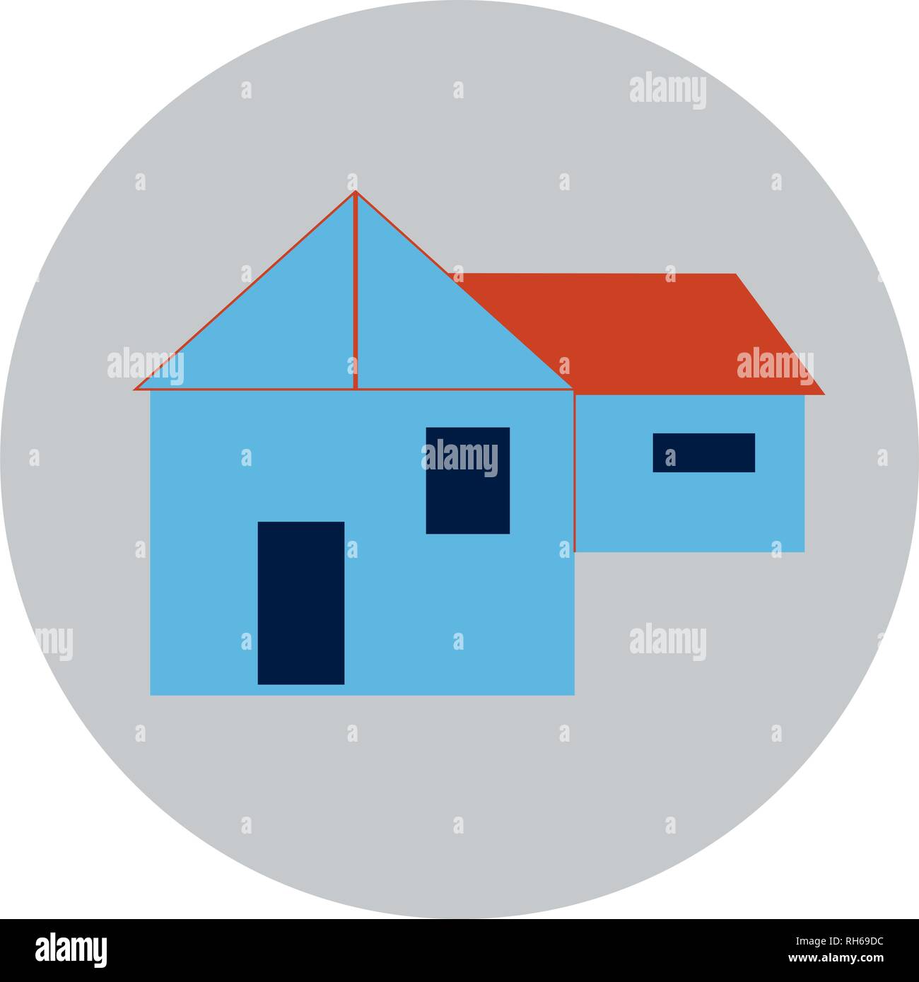 Building Round Icons. Vector illustration style is flat iconic symbol ...