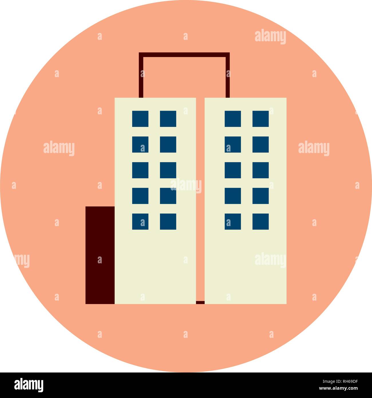 Building Round Icons. Vector illustration style is flat iconic symbol ...