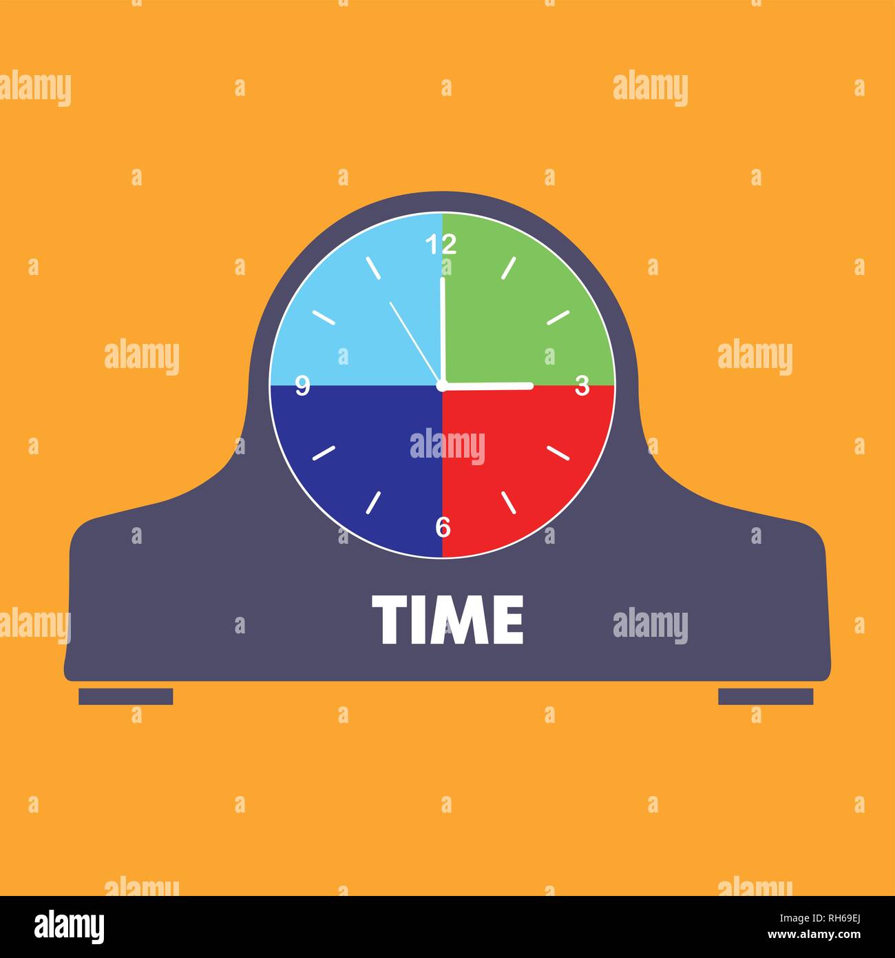 Table clock icon. Flat illustration of table clock vector icon for web ...