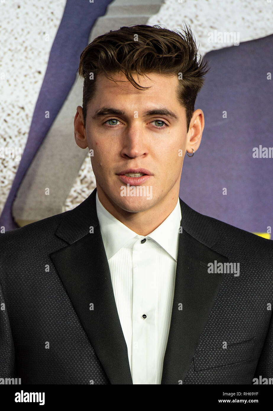 Isaac Carew attends the World Premiere of 'Alita: Battle Angel' at ...