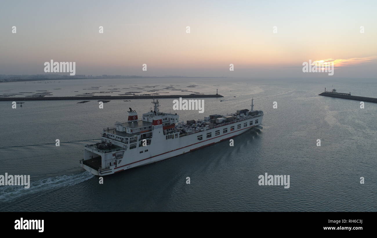Haikou, China's Hainan Province. 31st Jan, 2019. Aerial photo shows a ...