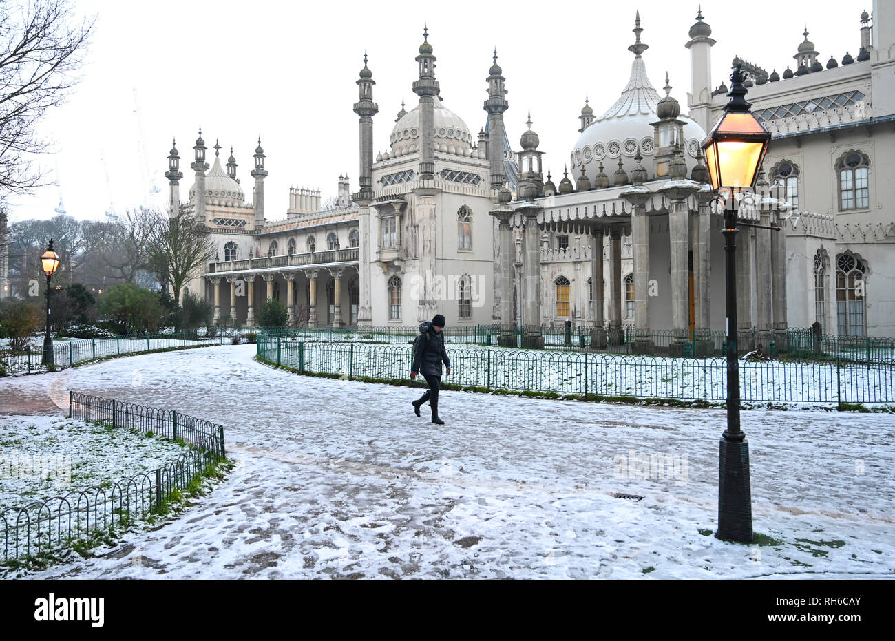 Brighton UK 1st February 2019 - The Royal Pavilion and gardens in ...