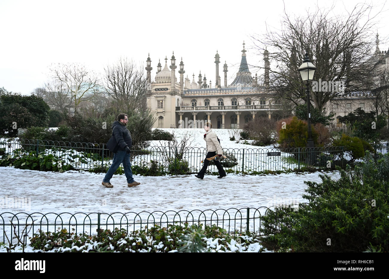 Brighton UK 1st February 2019 - The Royal Pavilion and gardens in ...