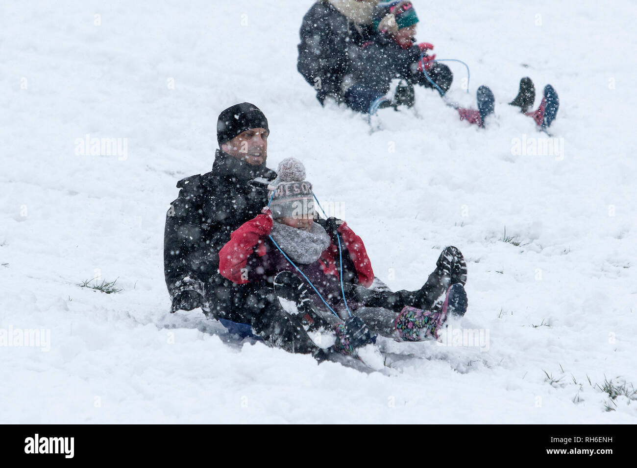 Chippenham, Wiltshire, UK. 1st February, 2019. Parents and children ...