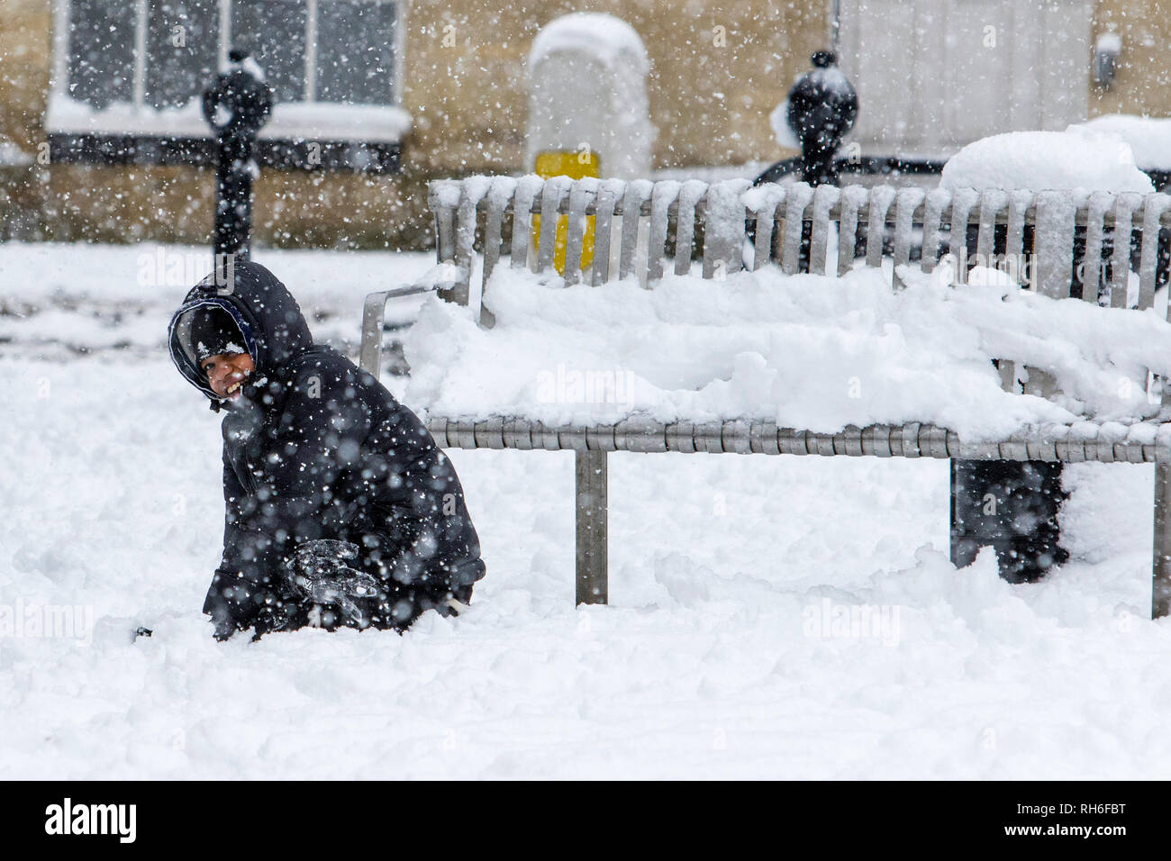 Chippenham, Wiltshire, UK. 1st February, 2019. A child is pictured as ...