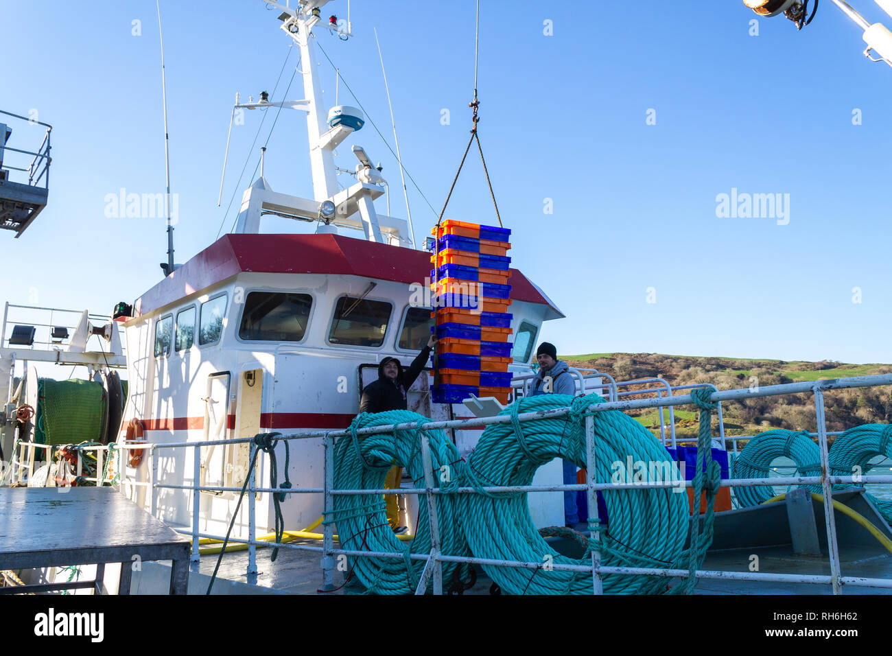 Fishing trawler landing a catch hi-res stock photography and images - Alamy