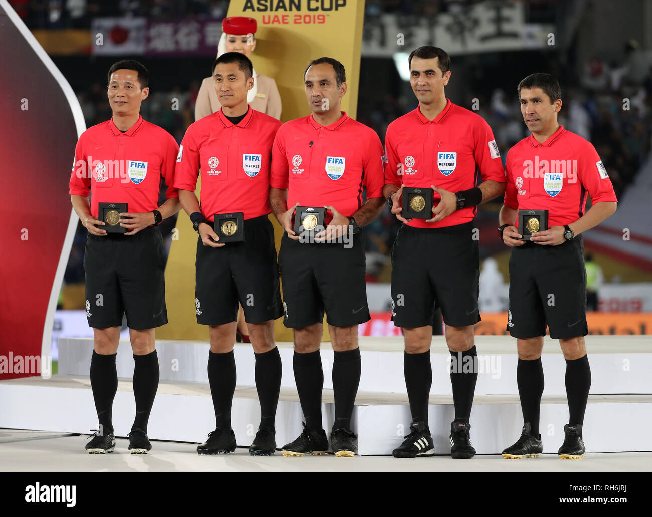 Abu Dhabi, United Arab Emirates (UAE). 1st Feb, 2019. Referees of ...