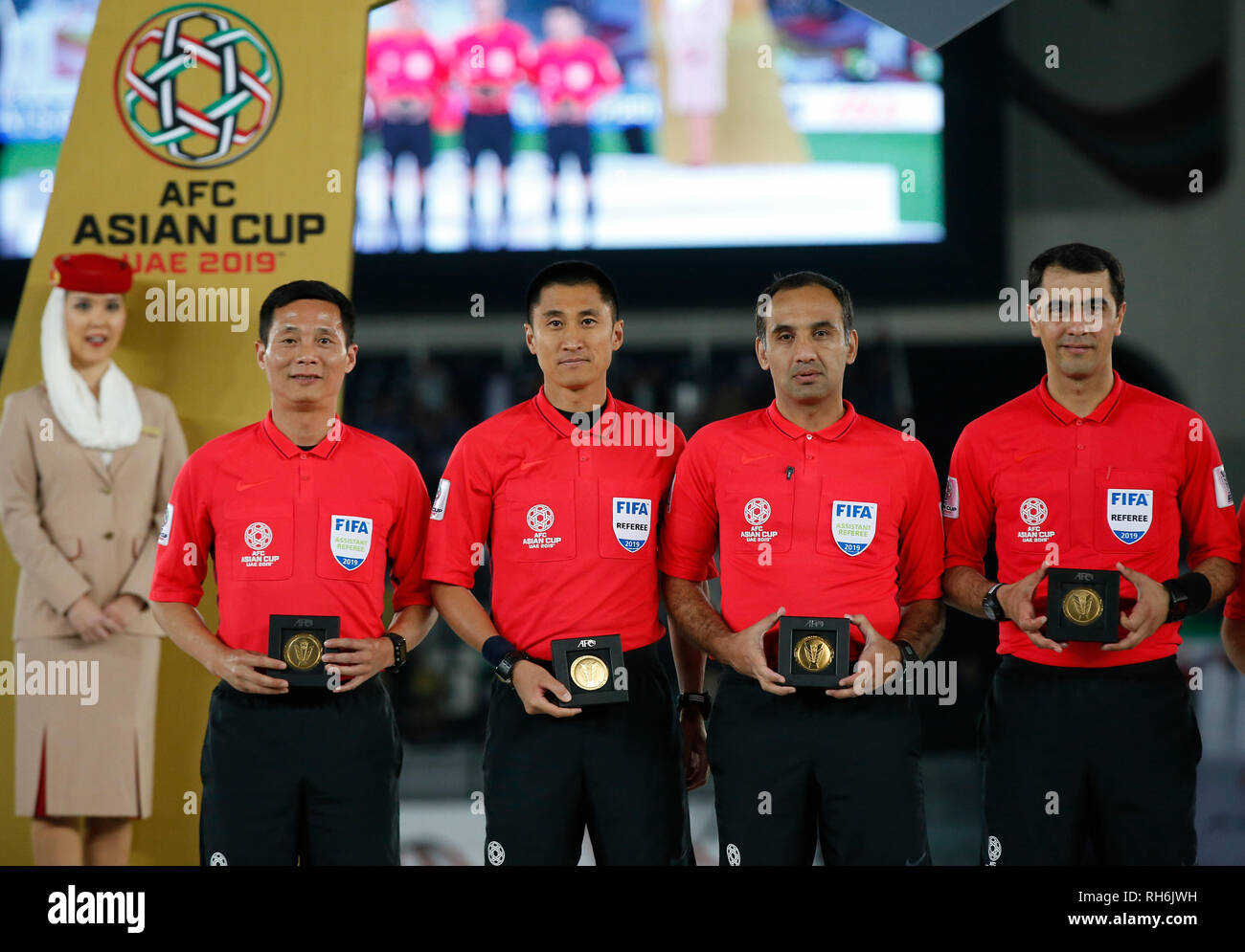 Abu Dhabi, United Arab Emirates (UAE). 1st Feb, 2019. Referees of ...