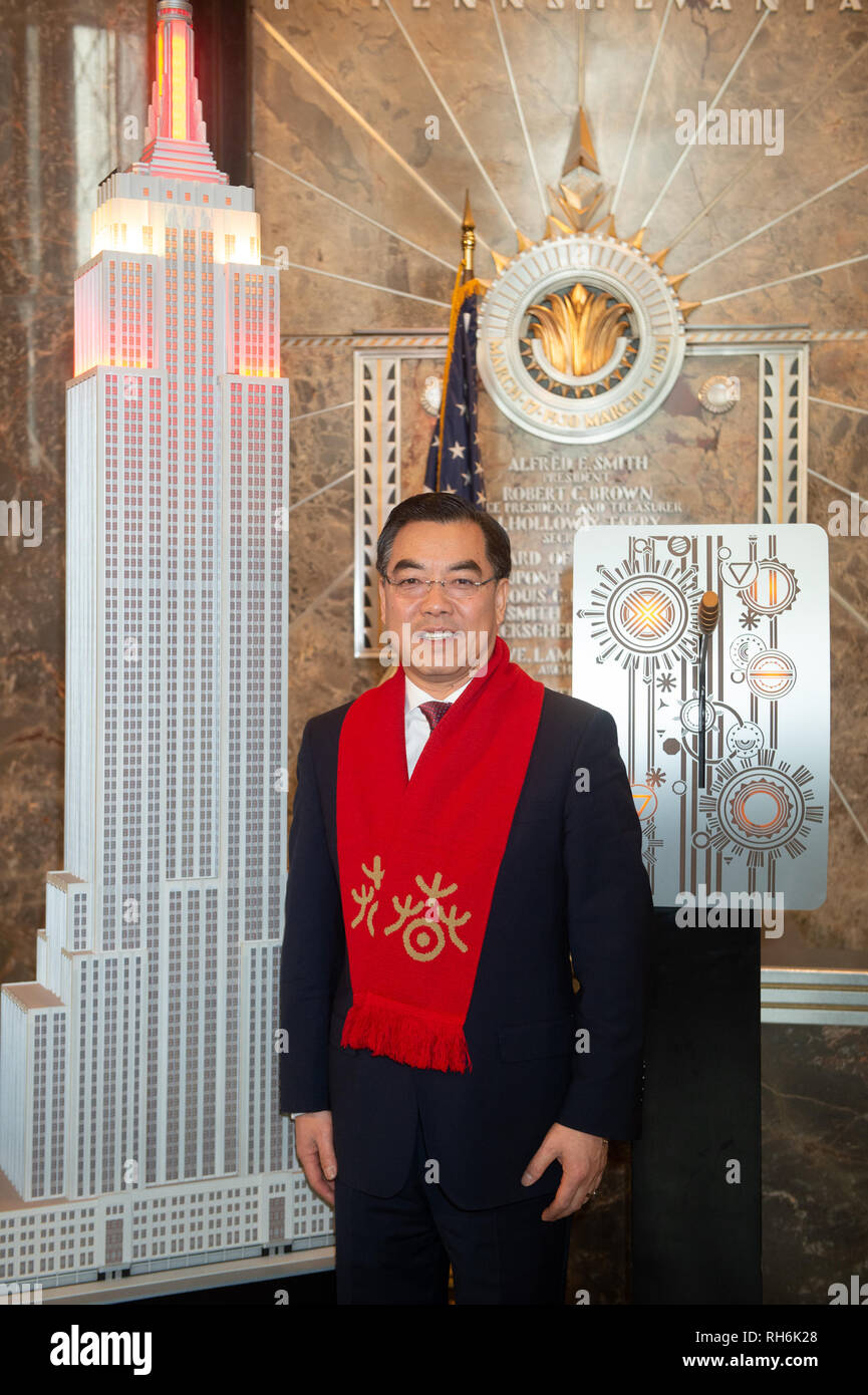 New York, New York, USA. 1st Feb, 2019. Chinese Consul General HUANG ...