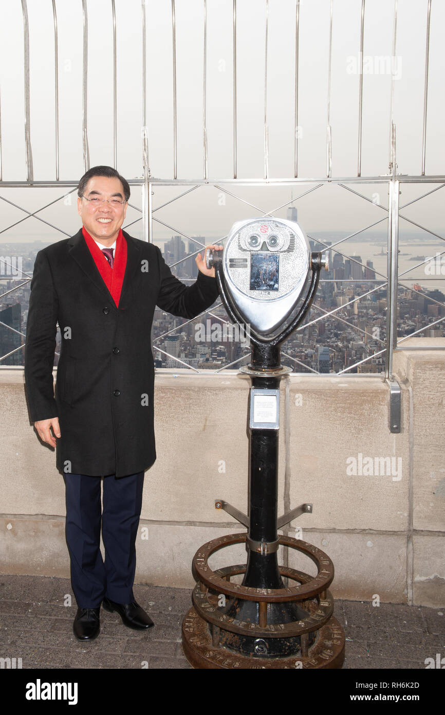 New York, New York, USA. 1st Feb, 2019. Chinese Consul General HUANG ...