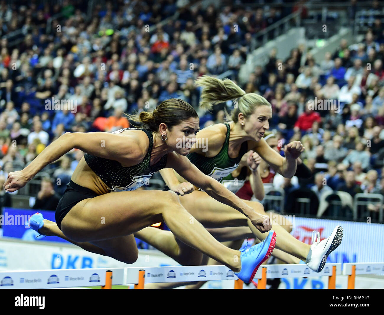 Berlin, Germany. 01st Feb, 2019. ISTAF Indoor, 60 meter hurdles, women ...