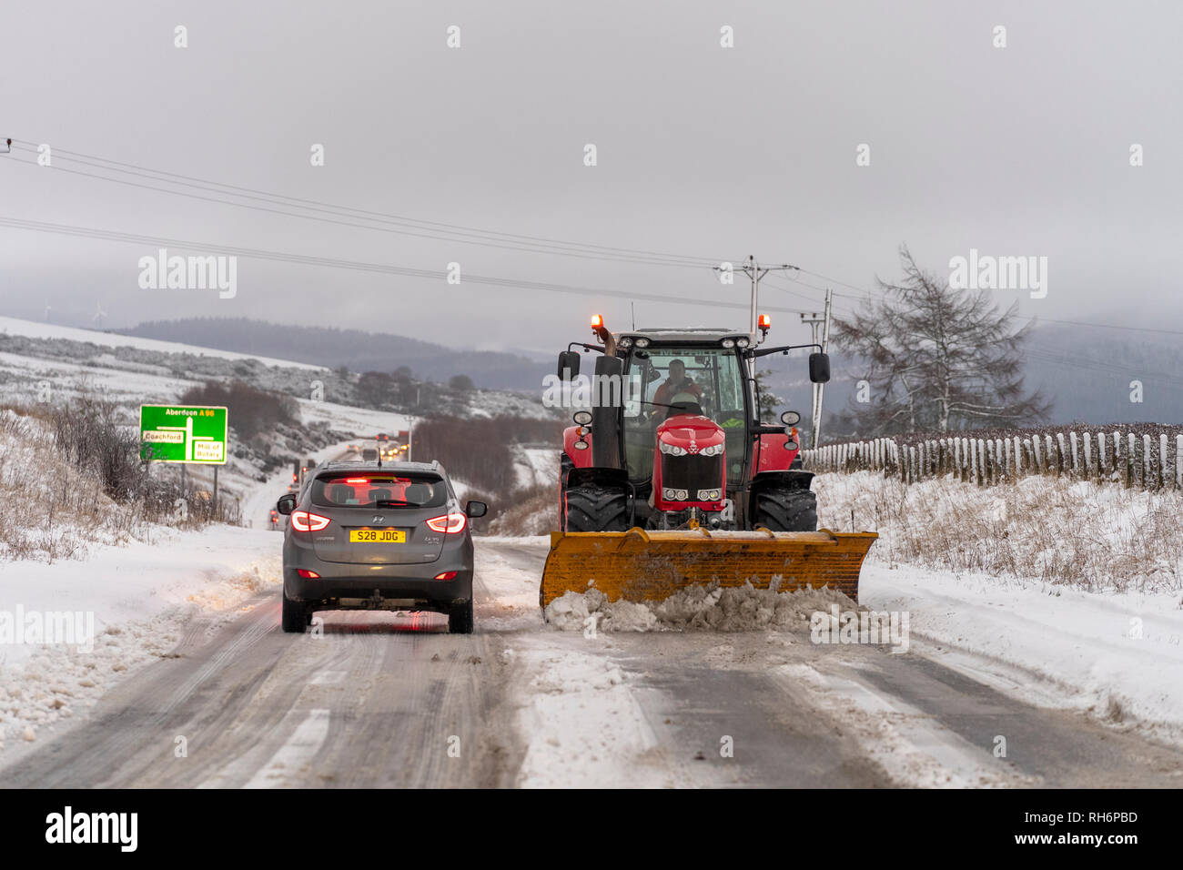Coachford, Scotland, UK. 01st Feb, 2019. This is a scene from the A96 ...