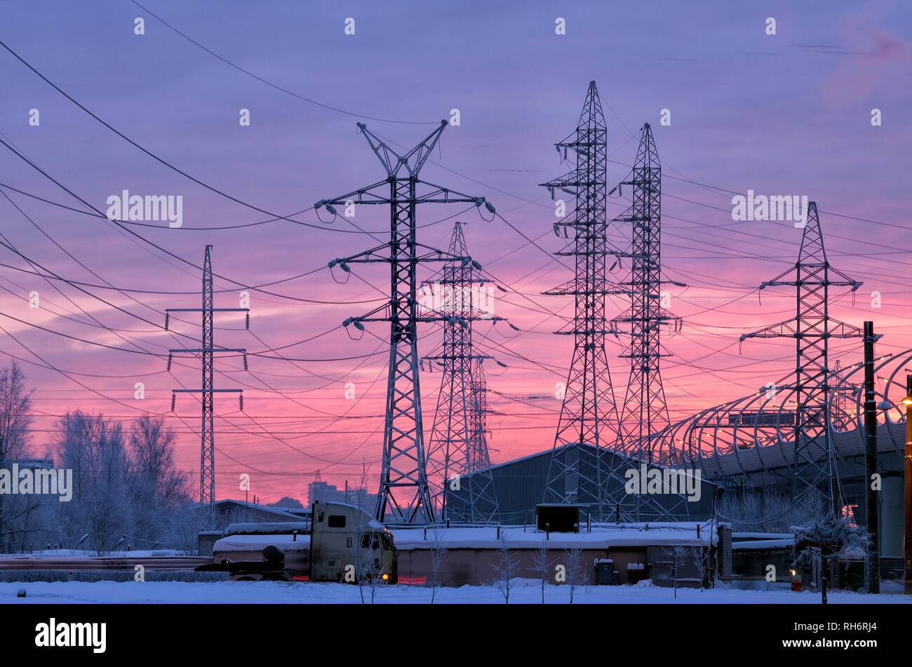 Electric current transmission line.Designed for power transmission.It ...
