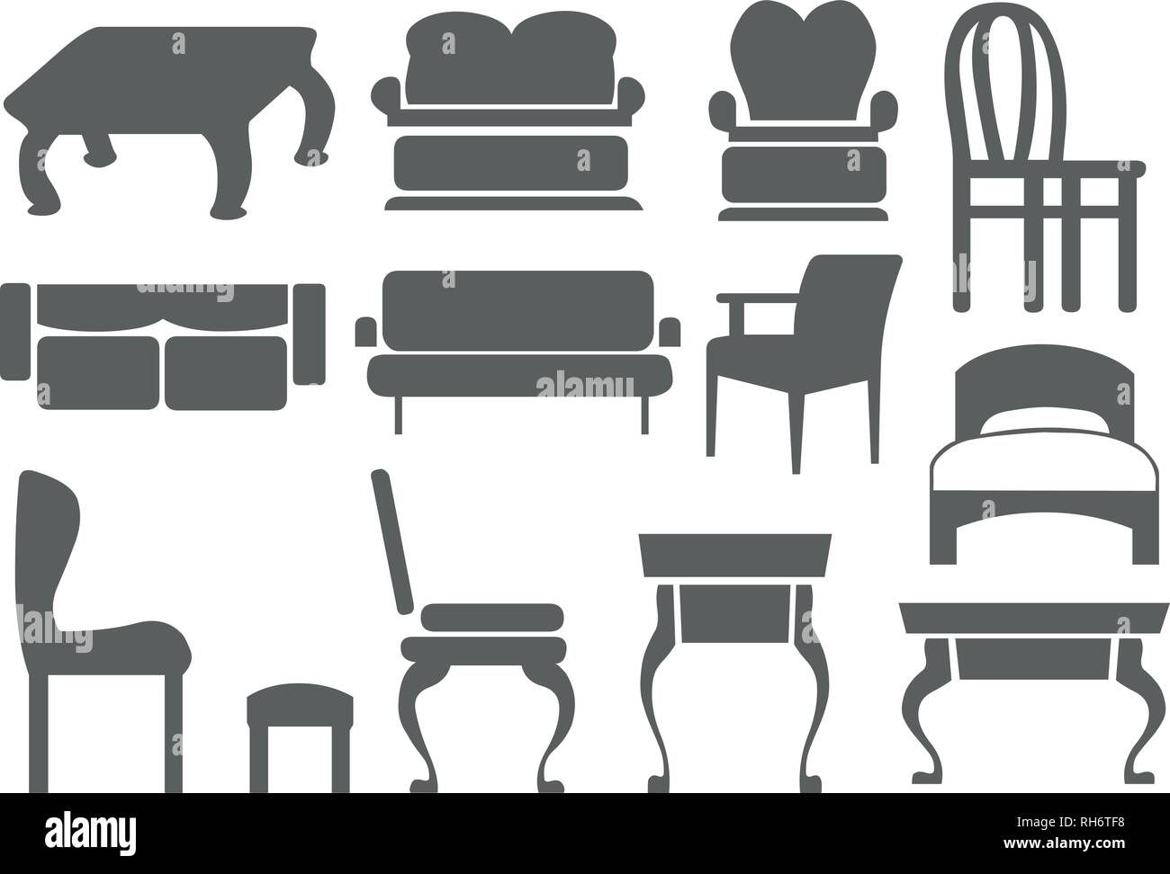 Set Of Editable Furniture Icons. Can Be Used For Web, Mobile, UI And ...