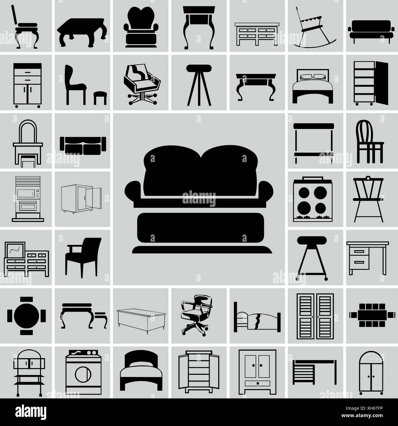 Bedroom furniture outline hi-res stock photography and images - Alamy