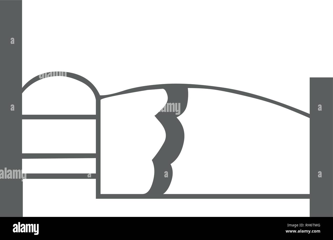 Bed vector illustration isolated on white background. Bed icon. Old ...