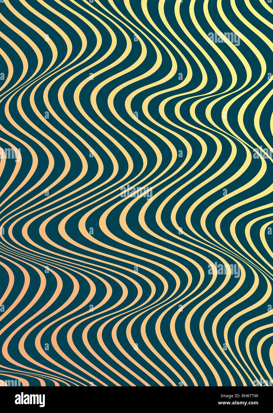 Abstract vertical wavy geometric pattern. Vector texture with yellow ...