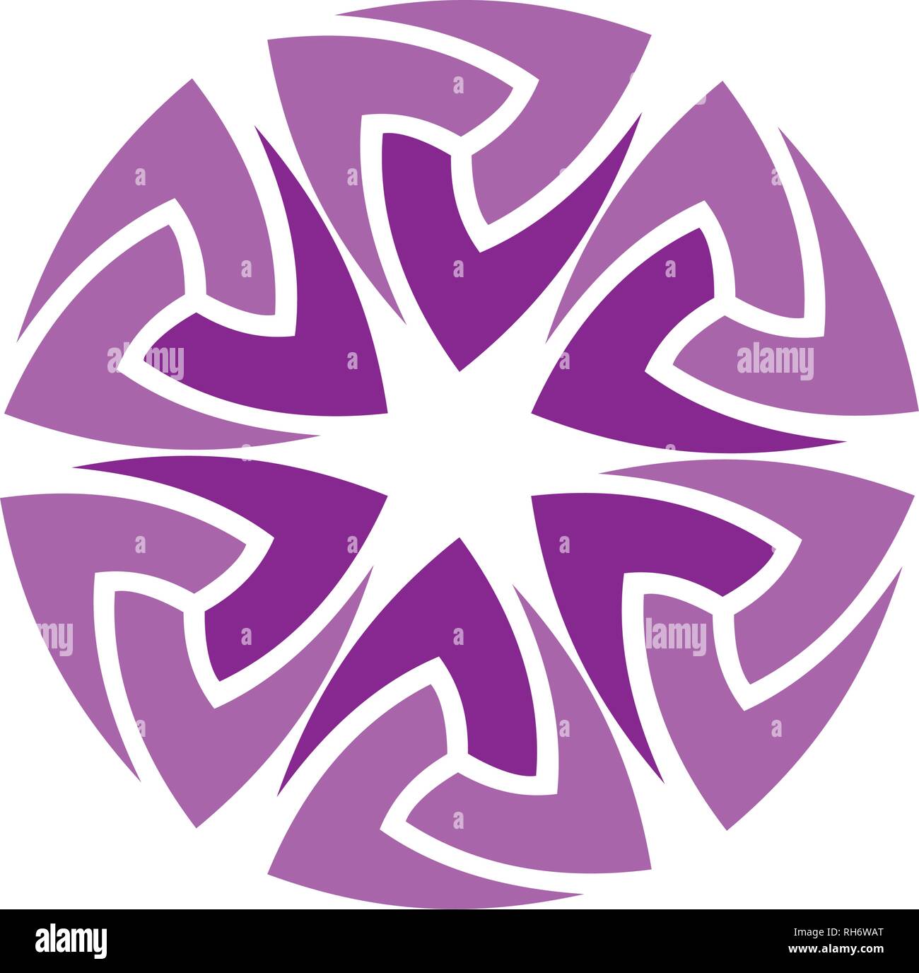 Round purple logo. Business corporate vector icon sign design template ...