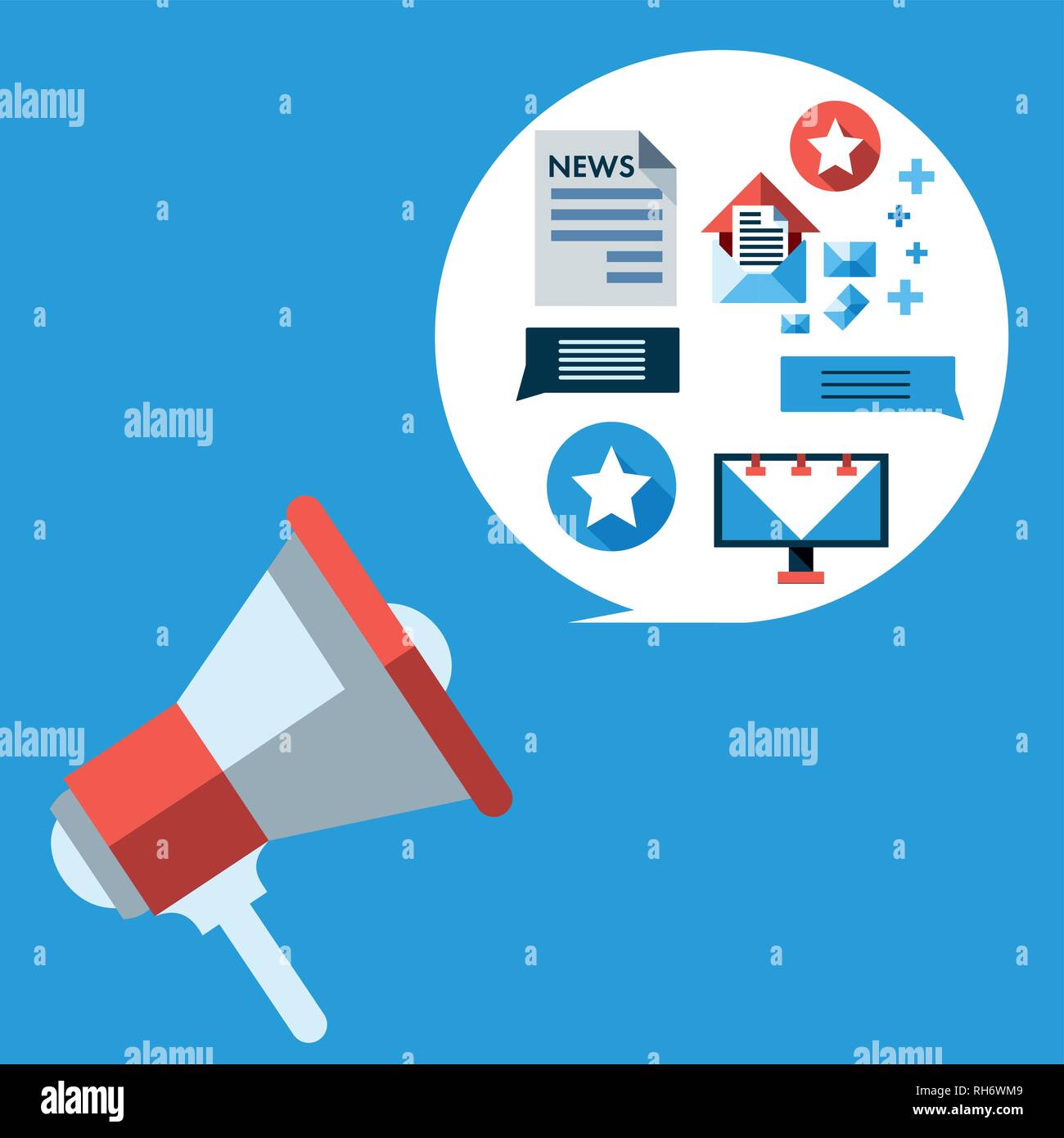 Megaphone Icon. Flat design vector business illustration. Digital ...