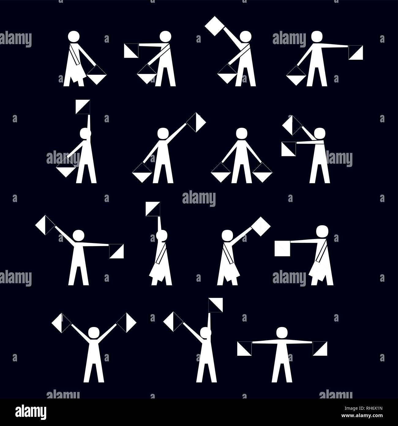 Semaphore alphabet hi-res stock photography and images - Alamy Semaphore alphabet hi-res stock photography and images - Alamy