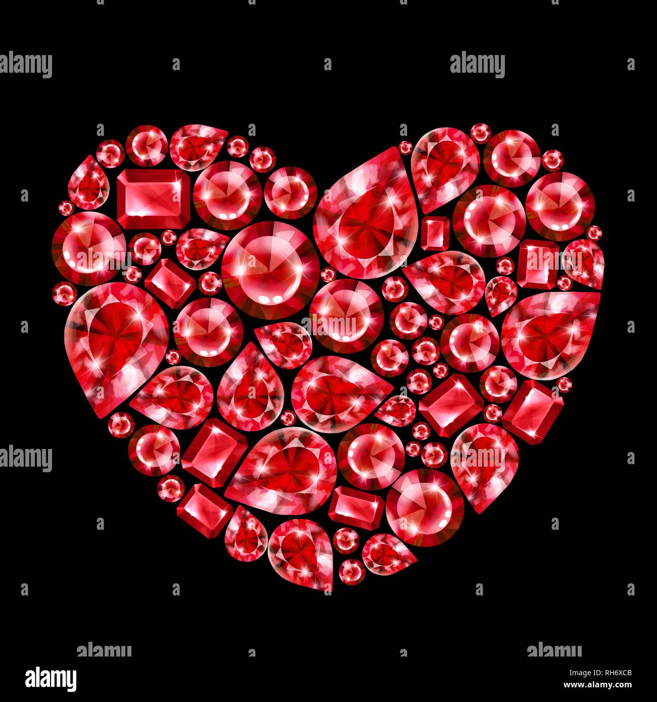 Ruby gem heart, isolated Stock Photo - Alamy