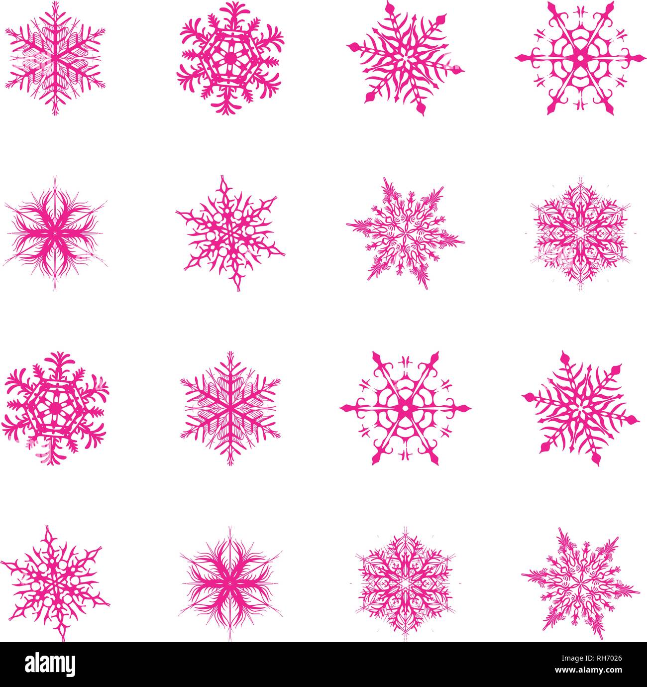 Pink Snowflakes Clipart