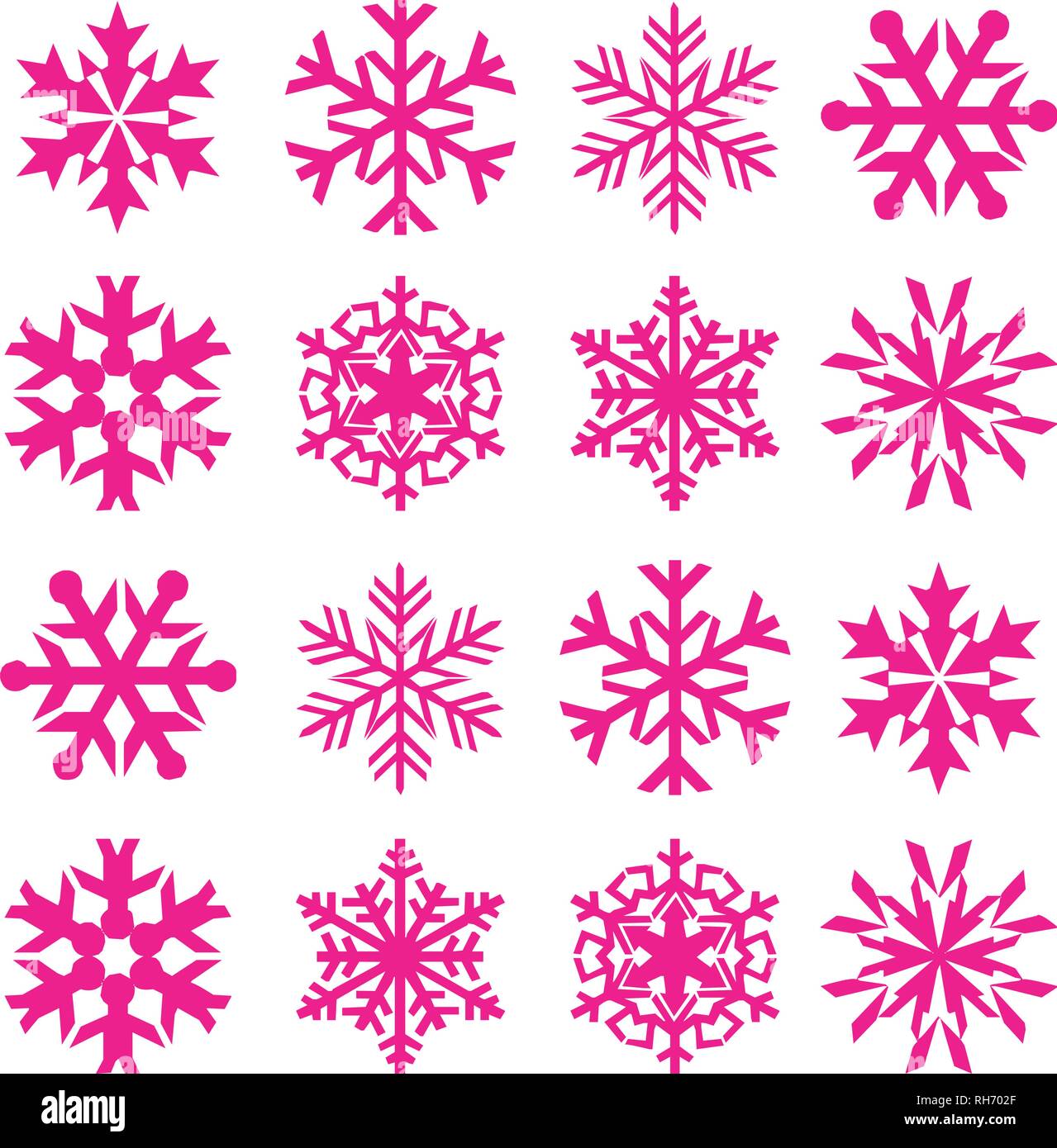 Snowflake vector icon background set plastic pink color. Trend 2019 ...