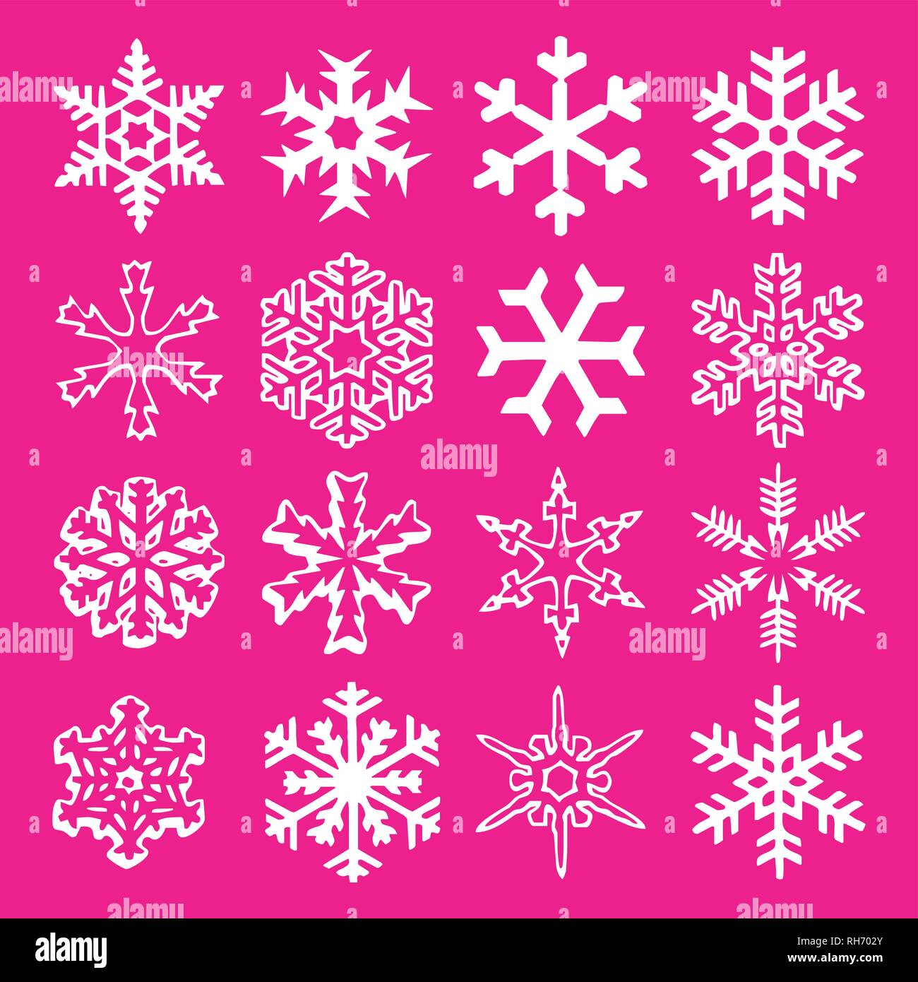 Snowflake vector icon background set plastic pink color. Trend 2019 ...