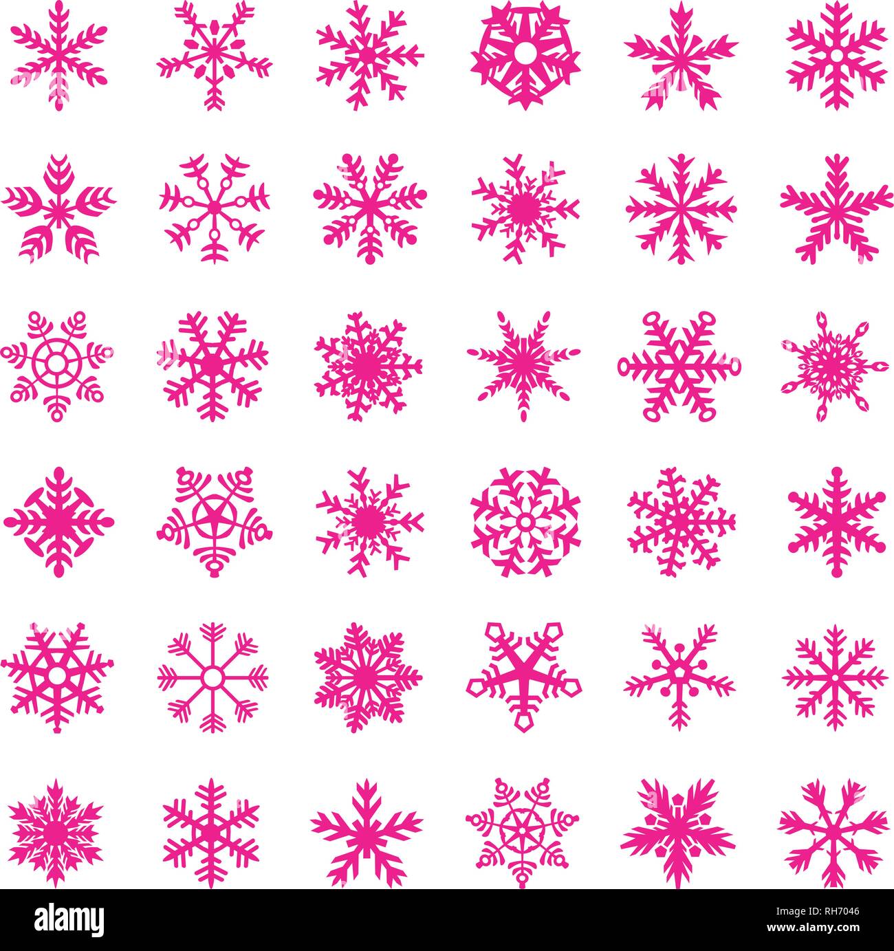 Snowflake vector icon background set plastic pink color. Trend 2019 ...