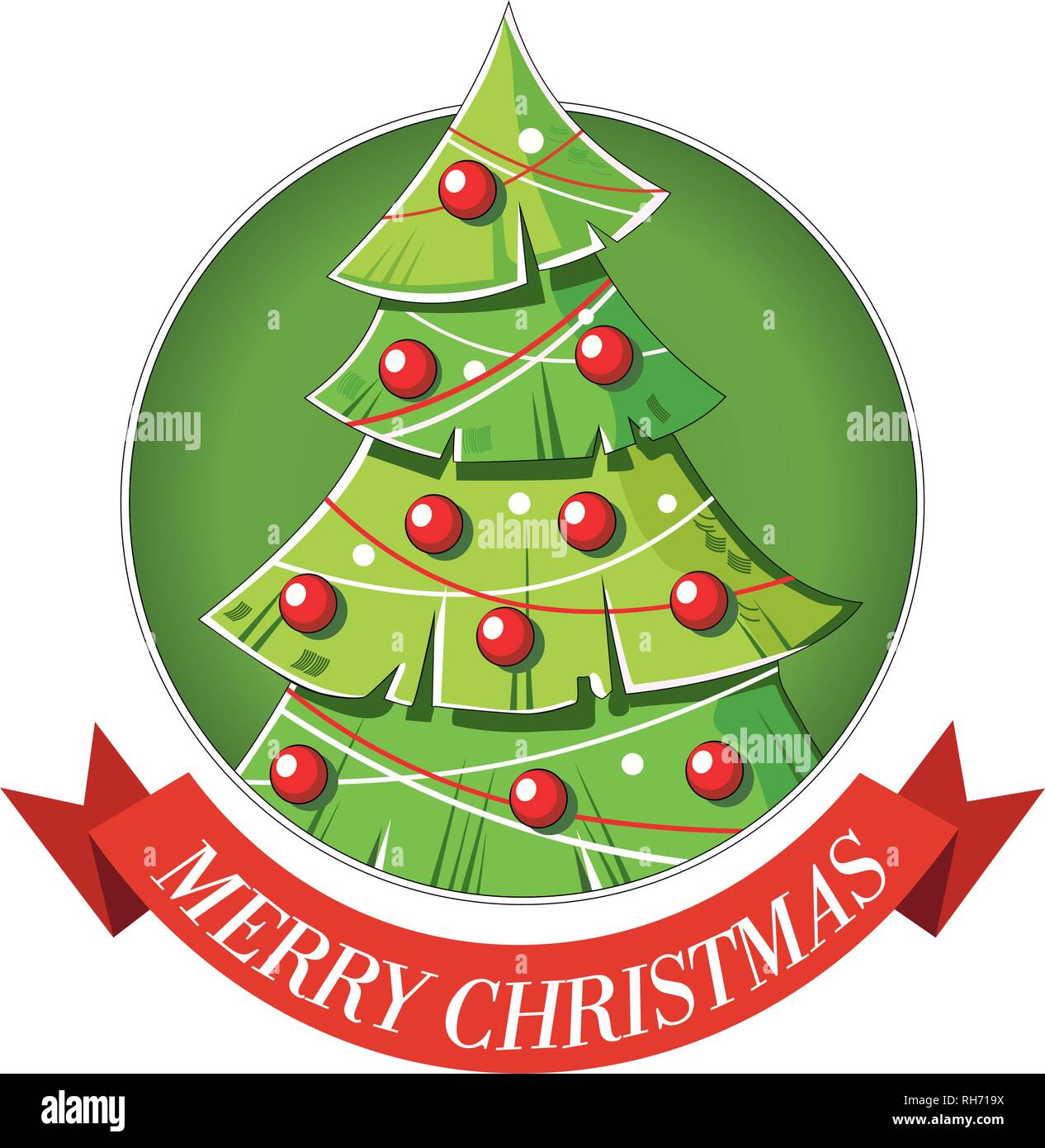 Beautiful festive decorated christmas tree Stock Vector Images - Alamy