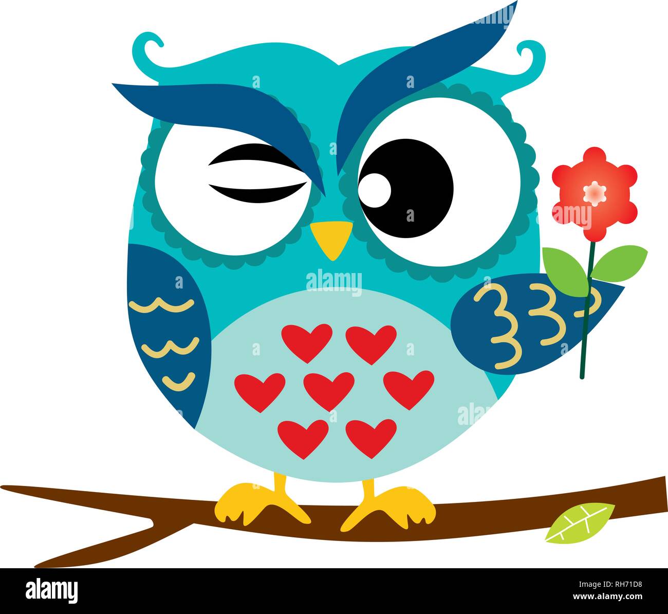 Cute Animated Blue Owls