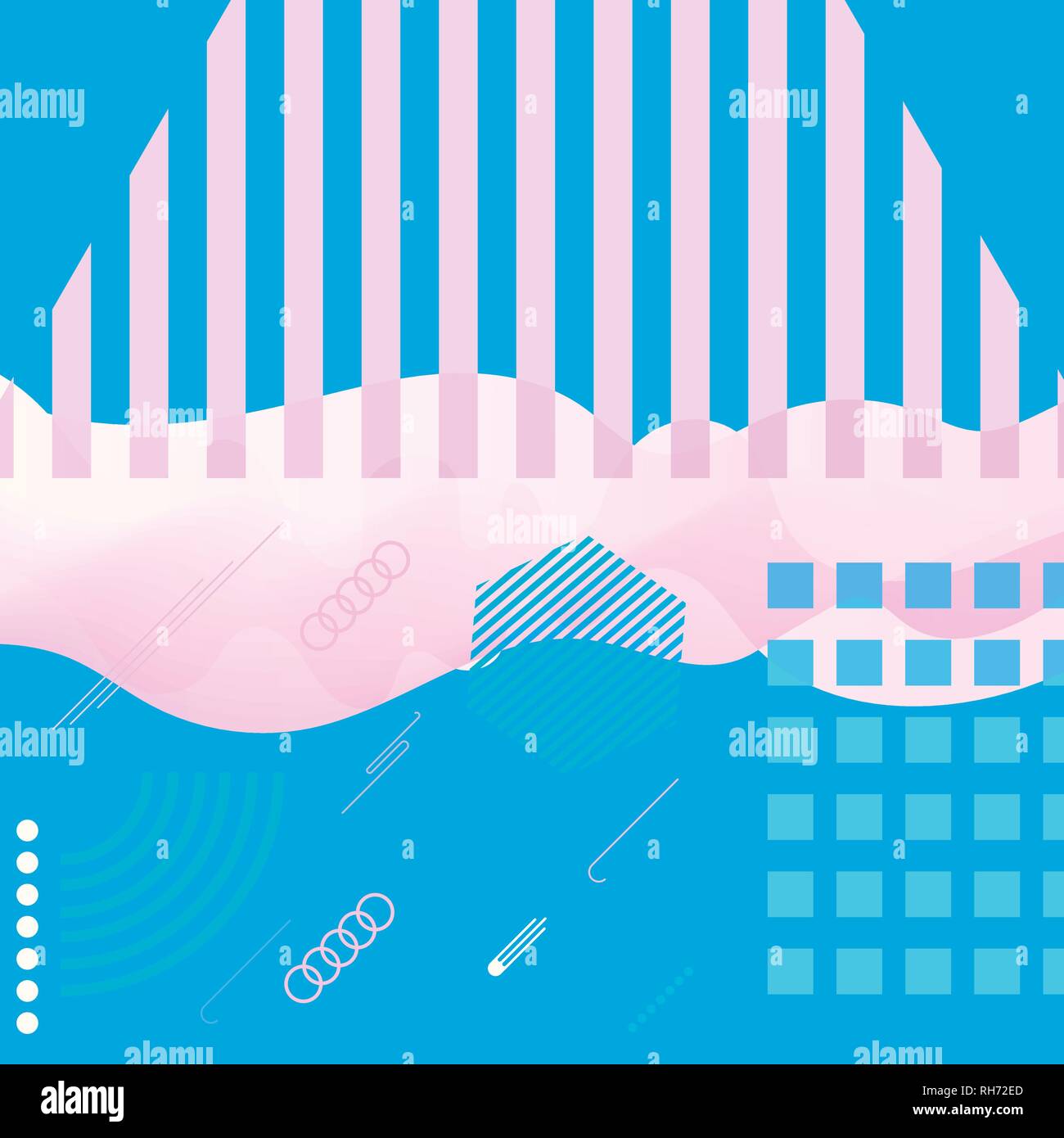 Light blue creative poster design. Contemporary art style vector Stock ...