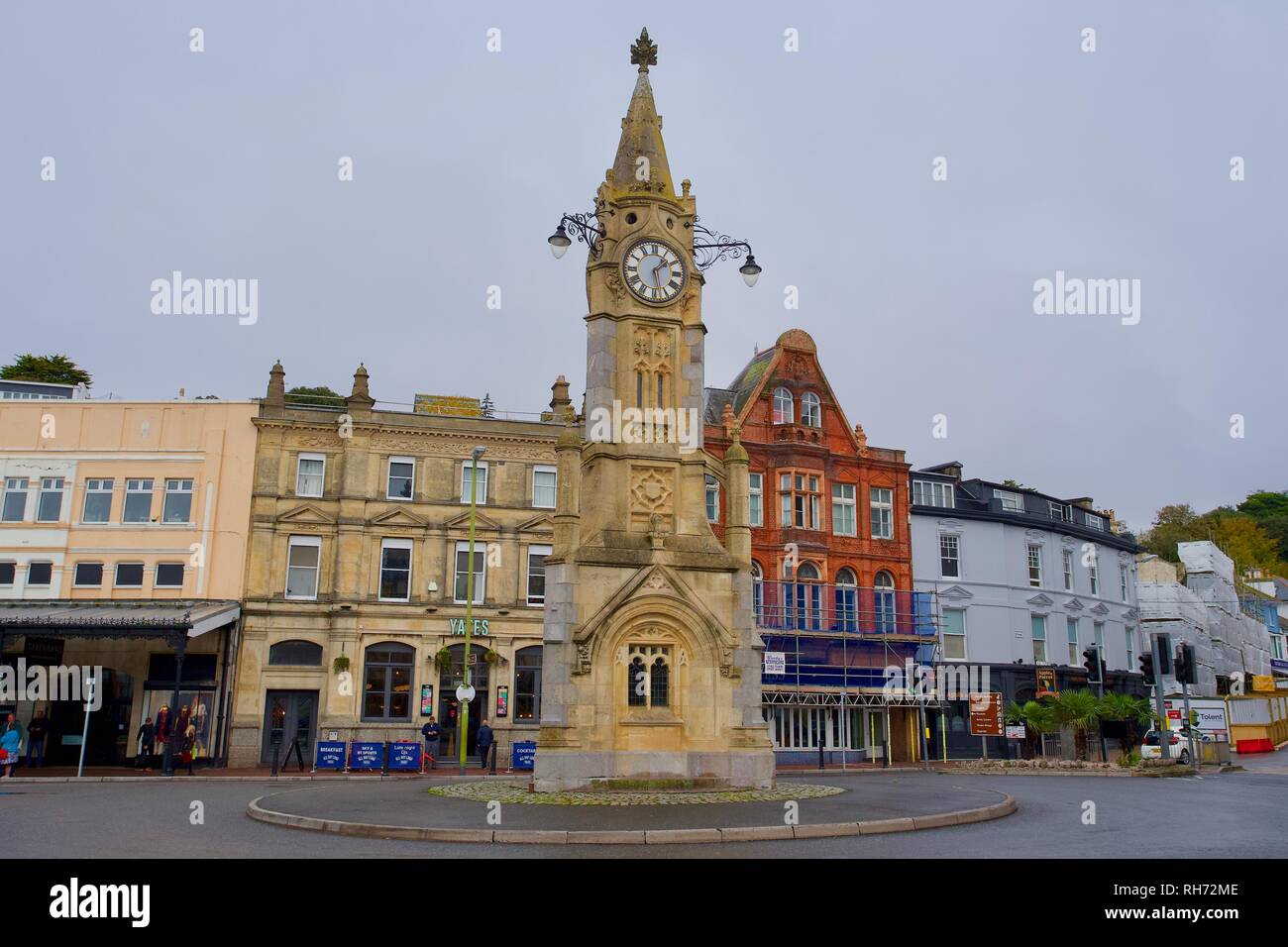 The Mallock Memorial clock tower in Torquay, Devon England. Built in ...