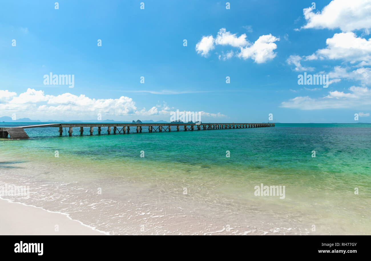 Concrete bridge on the beach to the sea. sunny day Stock Photo - Alamy