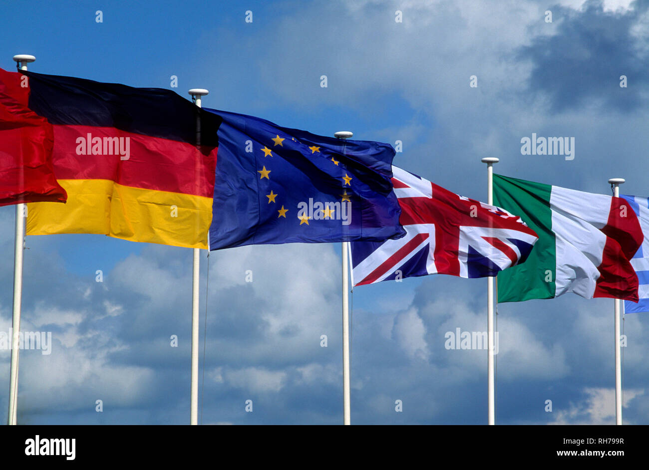 Variety of European flags Stock Photo - Alamy