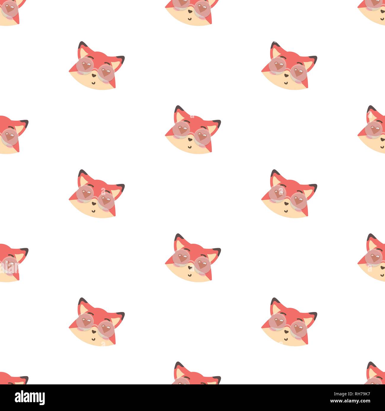 Vector cute cartoon fox pattern Stock Vector Image & Art - Alamy