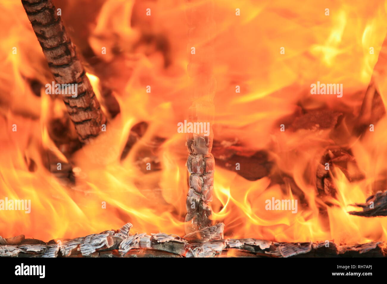 image of burning fire with burnt firewood macro photo Stock Photo - Alamy