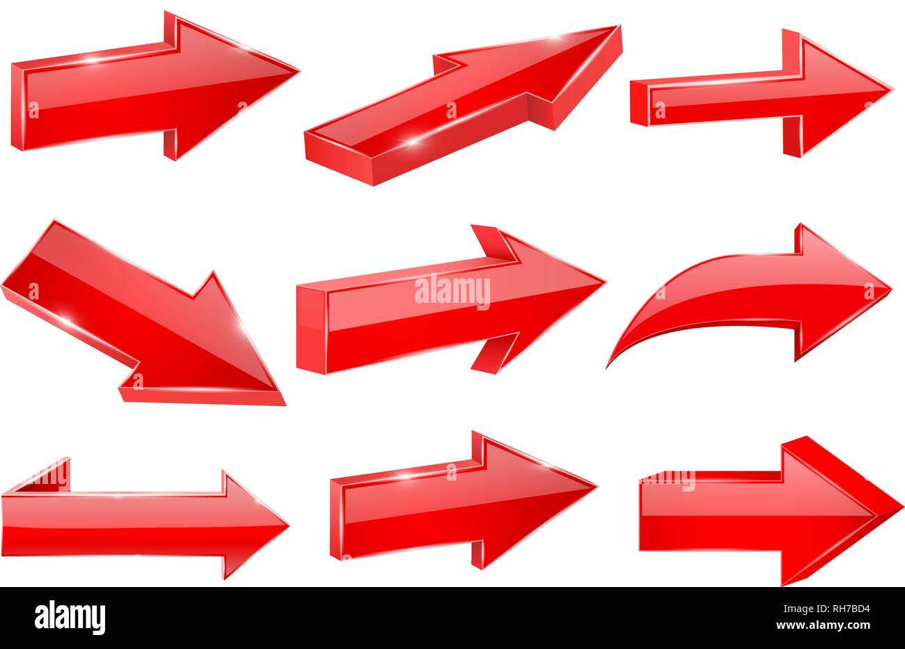 Red straight shiny arrows Stock Vector Image & Art - Alamy