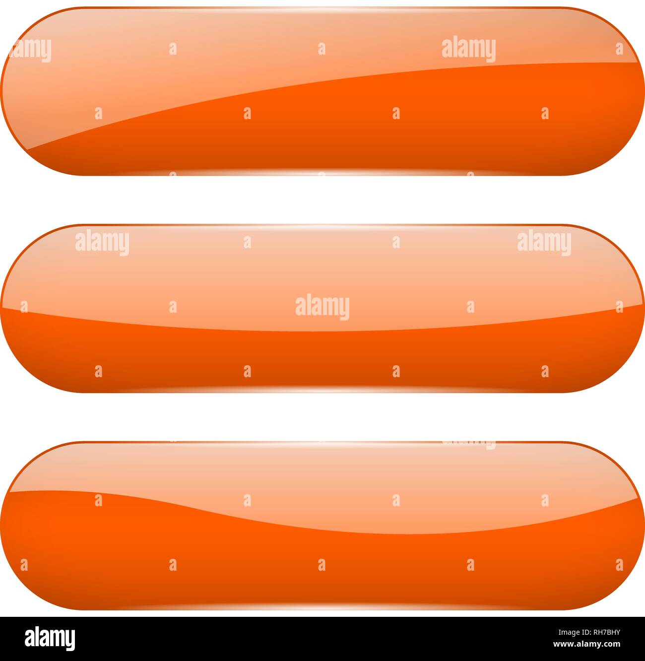 Orange oval glass 3d buttons Stock Vector Image & Art - Alamy