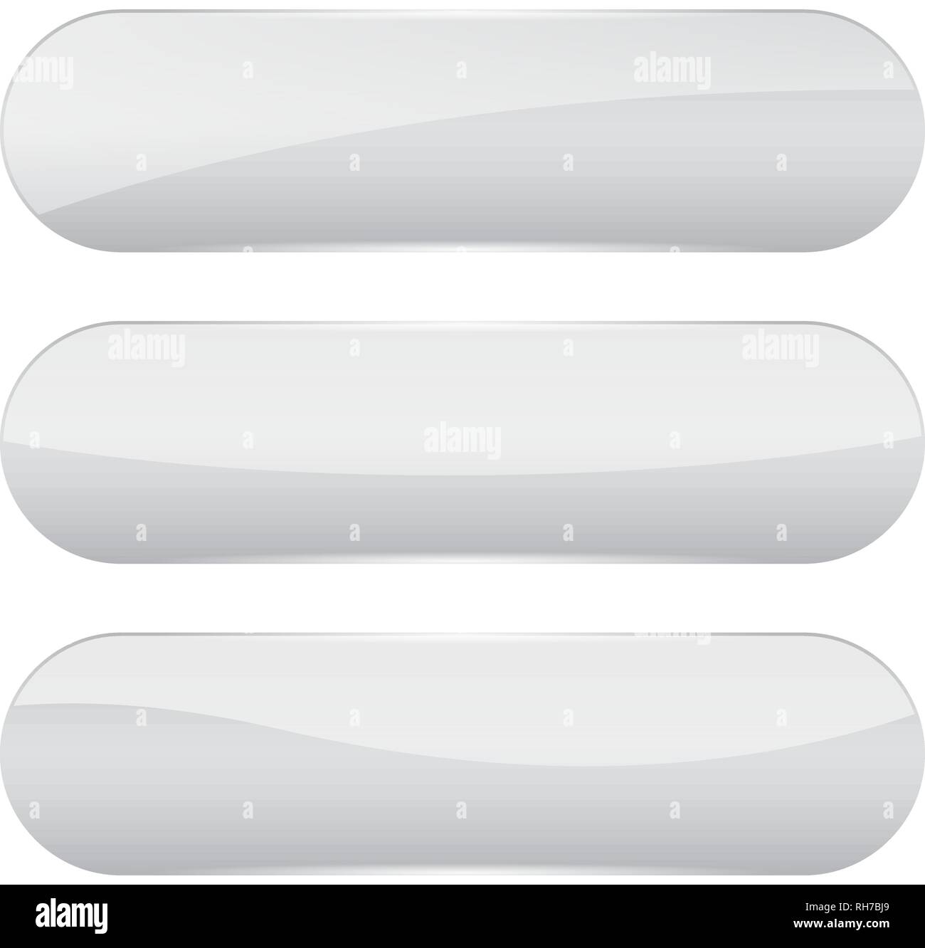 White oval glass 3d buttons Stock Vector Image & Art - Alamy