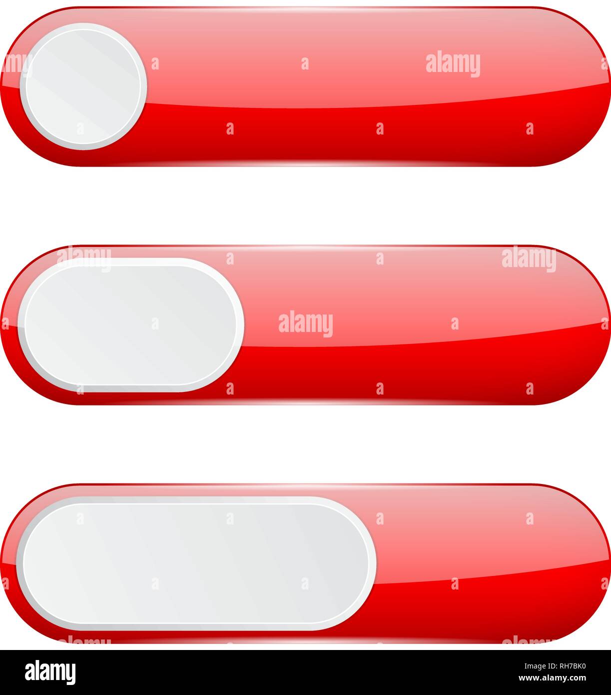 Red menu buttons. Web 3d icons Stock Vector Image & Art - Alamy