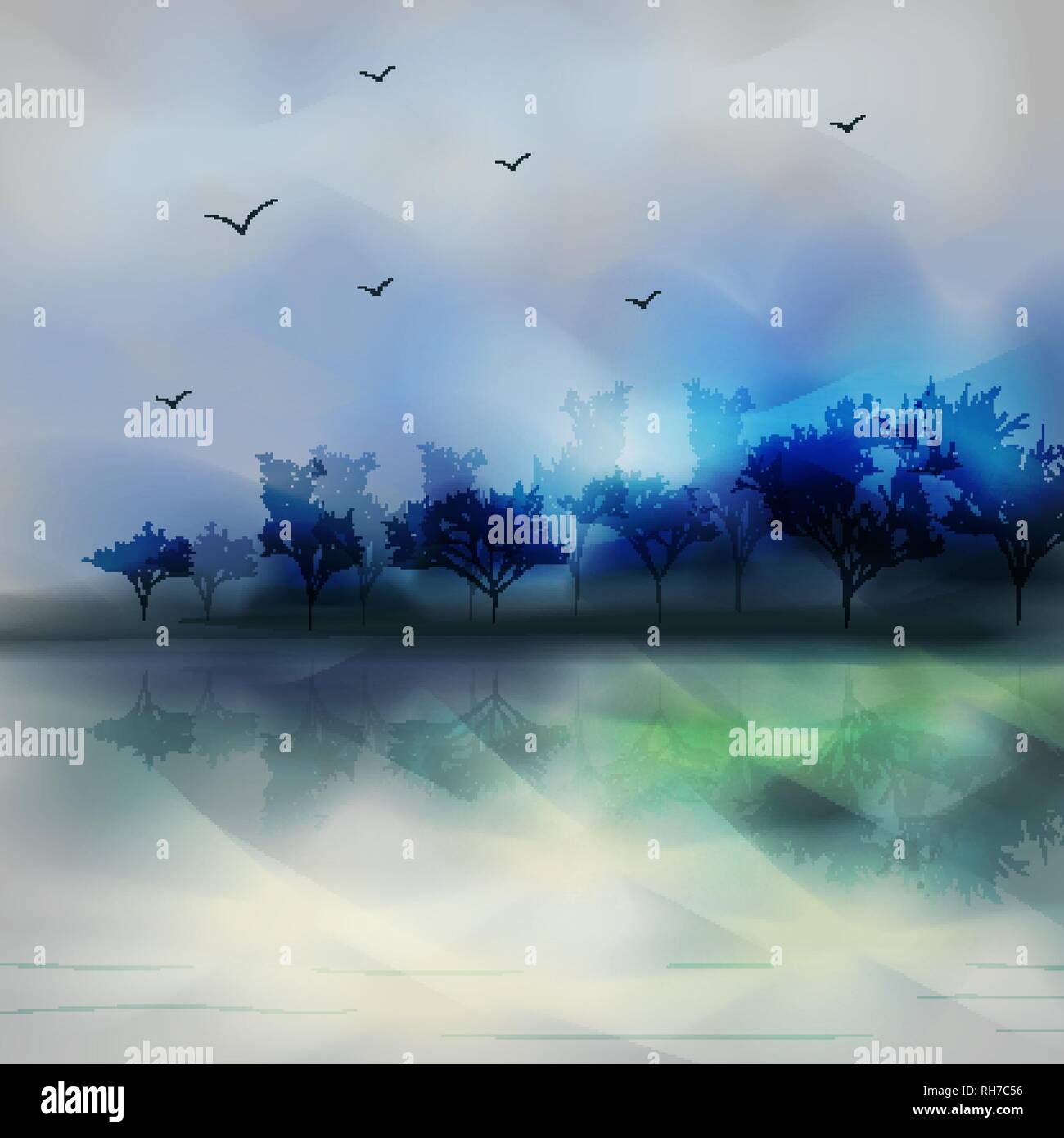 Lake effect fog Stock Vector Images - Alamy